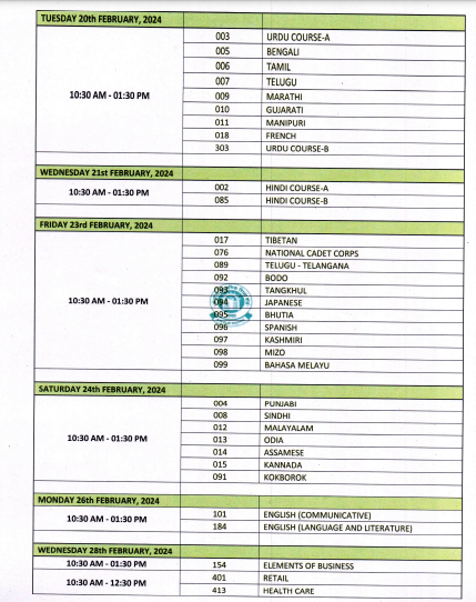CBSE Class 10 Date Sheet 2024 PDF Download Here