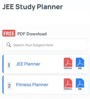 JEE Study Planner PDF Download Free