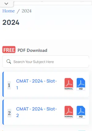CMAT Previous Year Question Paper with Solutions PDF Download (2024-2018)