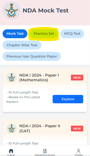 NDA Practice Set in Hindi PDF Download